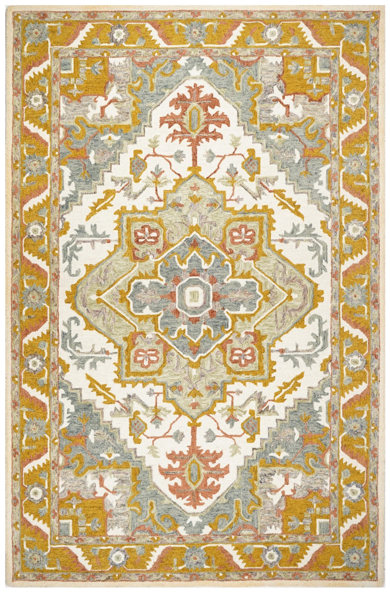 Regal Medallion Mosaic Hand Tufted - Mirzapur Qaleen